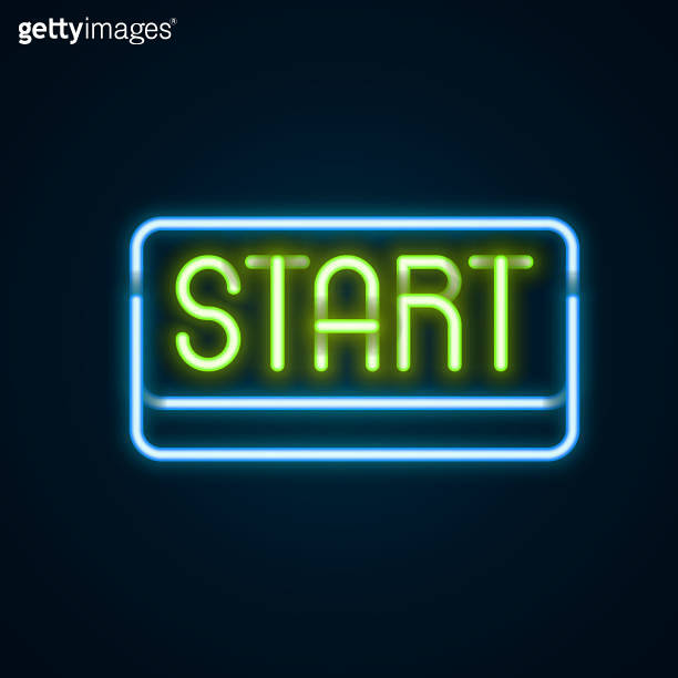 Glowing neon line Ribbon in finishing line icon isolated on black ...