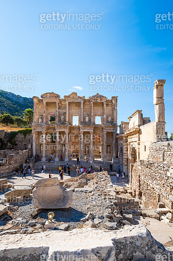 Ephesus Library of Celsus in the ancient city of Ephesus, Turkey ...