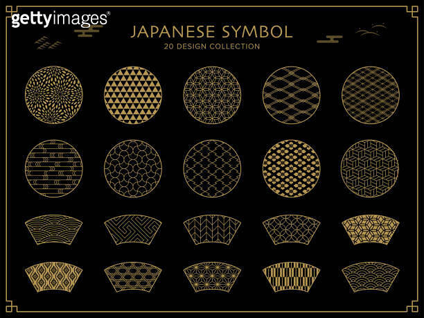 Traditional Japanese pattern and frame set of patterns. 이미지 (1387344016 ...