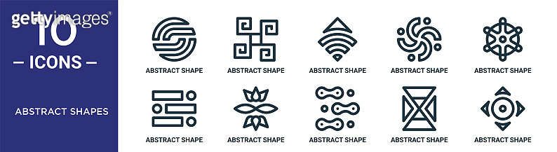 abstract shapes outline icon set includes thin line abstract shape ...