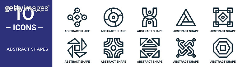 abstract shapes outline icon set includes thin line abstract shape ...