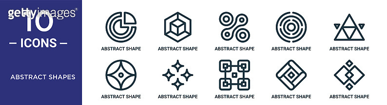 abstract shapes outline icon set includes thin line abstract shape ...
