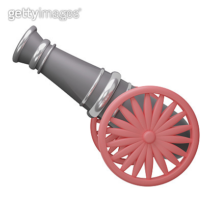 3D Render Of Cannon Icon In Grey And Pink Color. (1452488218) - 게티이미지뱅크