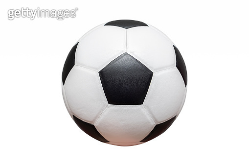 Ready for kick-off soccer ball isolated on white background 이미지 ...