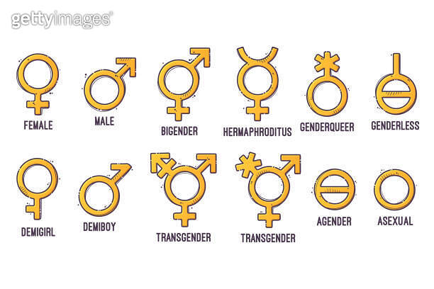 Gender Symbols Collections Signs Of Sexual Orientation Vector 이미지