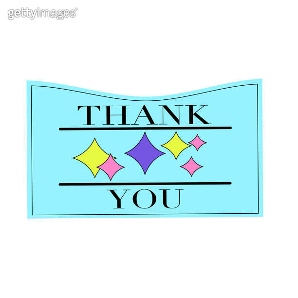 Thank You Cool trendy retro stickers.Thanks lettering illustration ...