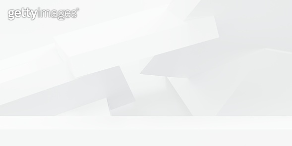 3d rendering of white abstract geometric background. Scene for ...
