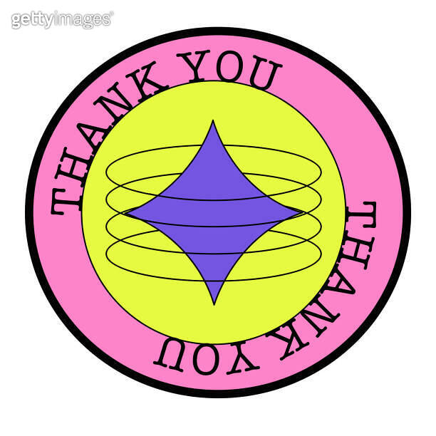 Thank You Cool trendy retro stickers.Thanks lettering illustration ...