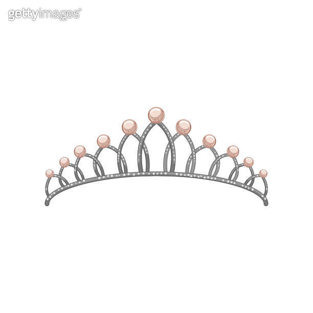 beauty tiara crown cartoon vector illustration 이미지 (1443489468) - 게티이미지뱅크