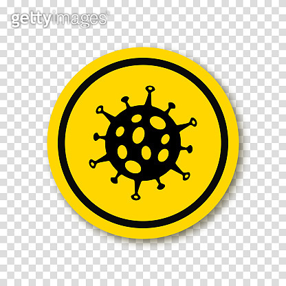 Yellow round sign of danger of infection with a virus. Monkeypox ...