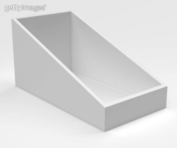Empty PDQ Display Mock Up. White POS Display Stand For Supermarket ...