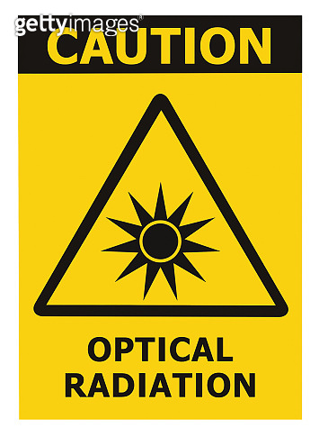 Optical radiation hazard caution safety danger warning text sign ...