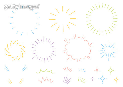 Handwriting sunburst and decorative parts (bumpy lines) 이미지 (1399107984 ...