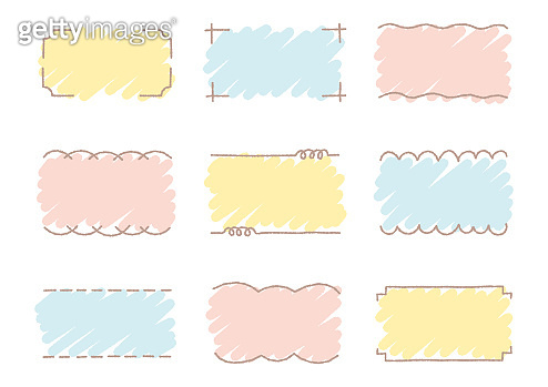 Simple handwriting style frame set (bumpy lines) 이미지 (1399107920) - 게티이미지뱅크