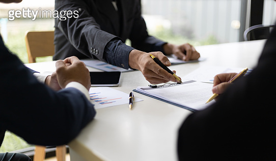 Business cooperation signing meeting. Concept of signing a contract, a ...