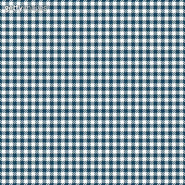 Seamless blue and white pin check pattern. Vector textile background ...