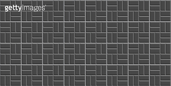 Black ceramic pattern. Tile kitchen backsplash. Seamless brick metro ...