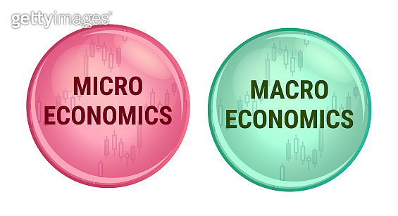 Vector set of two icons or symbols of micro economics or microeconomics ...