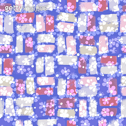 Intricate floral seamless pattern. Sakura flowers in cartoon style ...