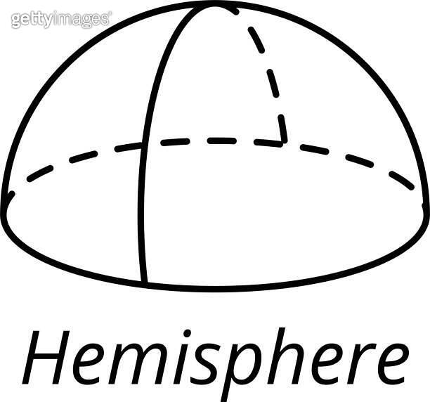 Hemisphere Geometric shape. Vector illustration of basic geometric ...