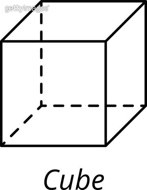 Cube Geometric shape. Vector illustration of basic geometric figure ...