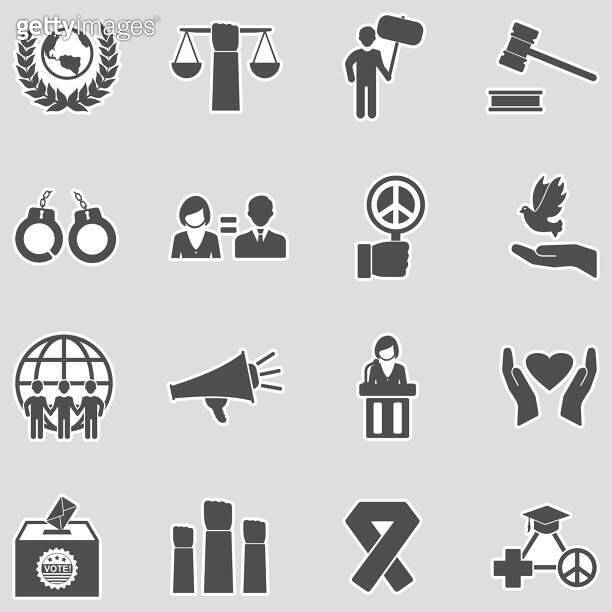 Civil Rights Icons. Sticker Design. Vector Illustration. (1445118127 ...