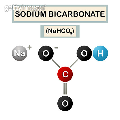 Structure of sodium bicarbonate. 이미지 (1429625929) - 게티이미지뱅크