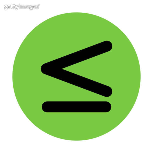 Less than or equal to mathematics symbol, education maths icon, web ...