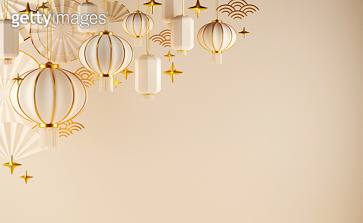 Chinese beige luxury background with pedestal, podium, round stage ...