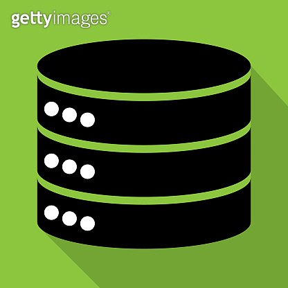 Database storage icon with shadow, internet network server cloud data symbol, connection system ...