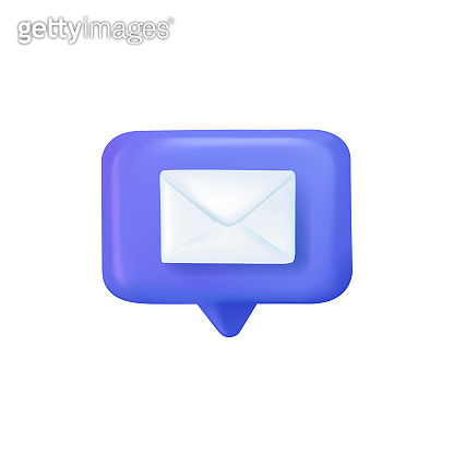 Contacts 3d icon blue message, interface design. Dialog email chat ...