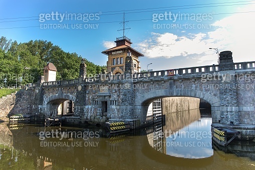 Horin canal water lock in Czech Republic - Europe. Historical lock in ...