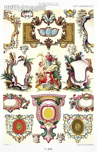 Eighteenth Century – Cartouches (11 patterns), by Color Ornament 1885 ...