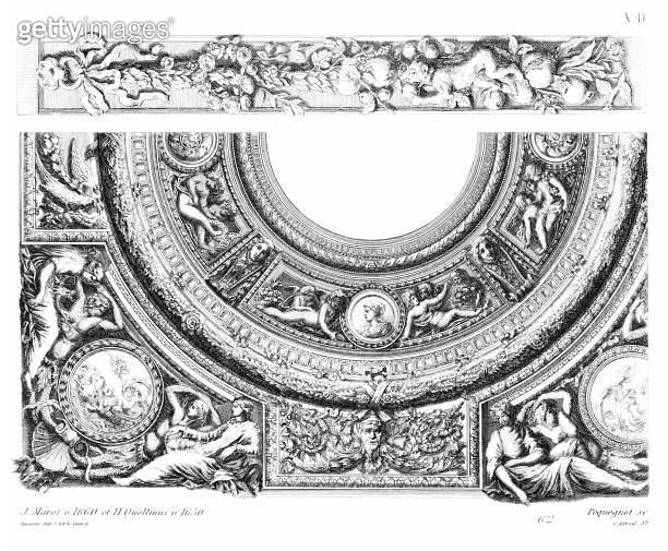 Ceilings, by Jean Marot, ca. 1660, and by Hubert Quellinus, ca. 1650 (2 ...