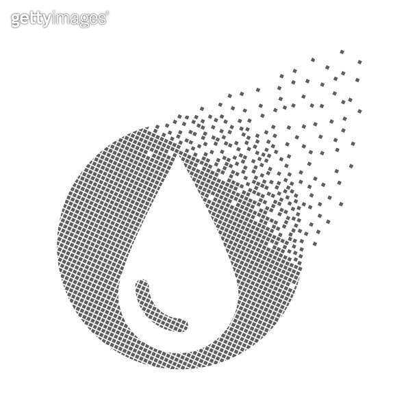 Water drop sign pixel dots. Environment, ecology and water extinction ...