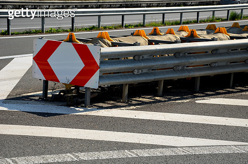arresting system made of steel construction stops vehicles in a ...