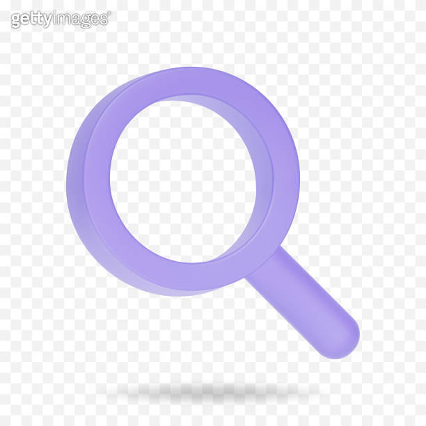 3D render magnifier icon. Search, exploration or investigation concept ...