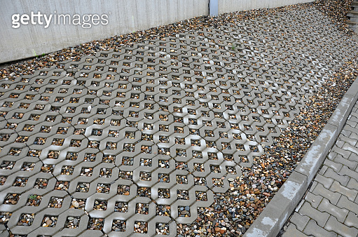 newly established street in the city, the longitudinal car park is made ...