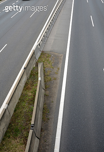 separation of traffic lanes on the highway using movable barriers. they ...