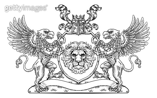 Crest Griffin Coat of Arms Lion Family Shield Seal 이미지 (1438951262 ...
