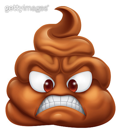 Angry Mad Dislike Hating Poop Poo Emoticon Emoji 이미지 (1412439724) - 게티이미지뱅크