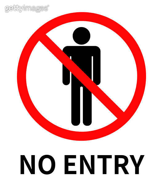Simple sign of “NO ENTRY” (1419338476) 일러스트, 무료 일러스트, 아이콘, 무료 아이콘 - 게티이미지뱅크