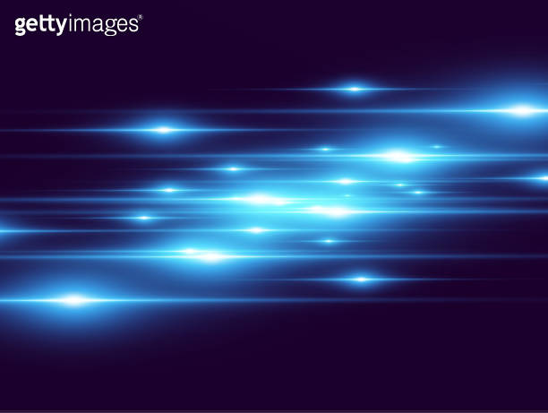 Light blue special effect. Glowing beautiful bright lines on a dark ...