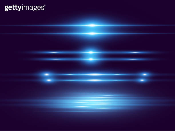 Light blue special effect. Glowing beautiful bright lines on a dark ...