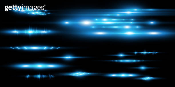Light blue special effect. Glowing beautiful bright lines on a dark ...