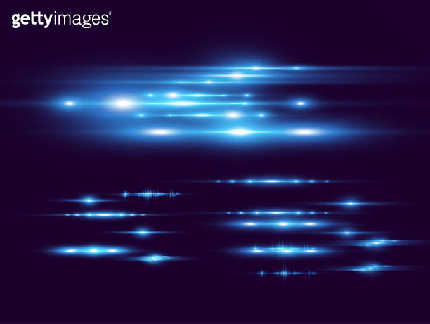 Light blue special effect. Glowing beautiful bright lines on a dark ...