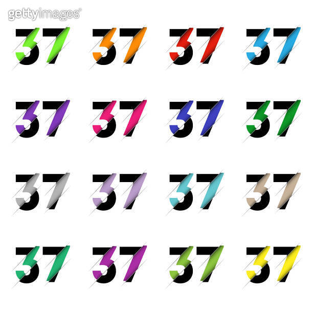 Paper cut number thirty seven 37. Realistic 3D multi layers papercut ...