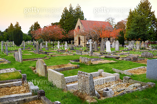 Old Wolvercote cemetery in Oxford, England. The final resting place of ...