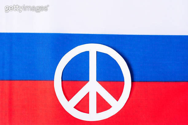Support for Russia in the war, symbol of peace with flag of Russia ...