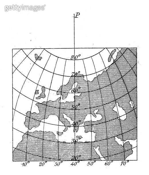 Antique illustration, mathematics and geometry: Chorography, Custom ...